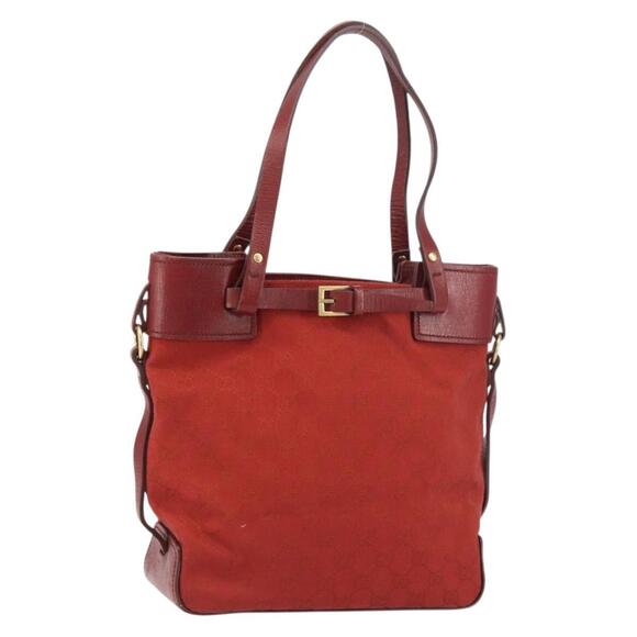 Gucci | Bags | Gucci Gg Canvas Tote Bag Red Gold 7757 Auth 151652 ...